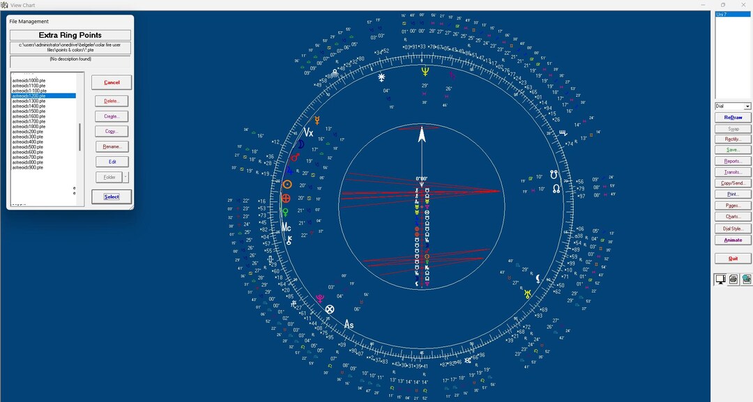 Uranian Astrology Asteroids List, Solar Fire Chart (1101-1200) Digital ...