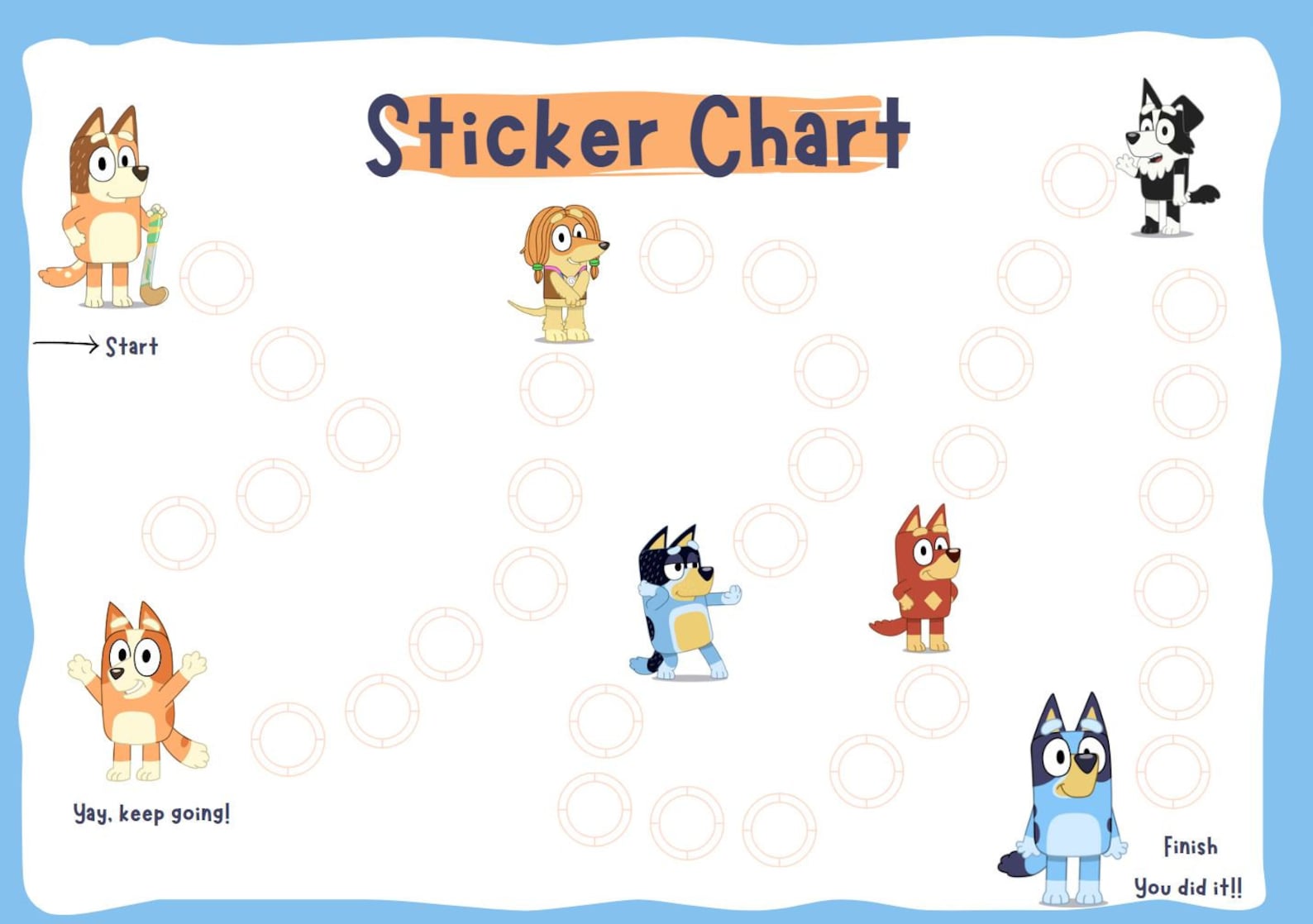 Bluey Toilet Chart Printable Training Prize Sticker Chart for - Etsy ...
