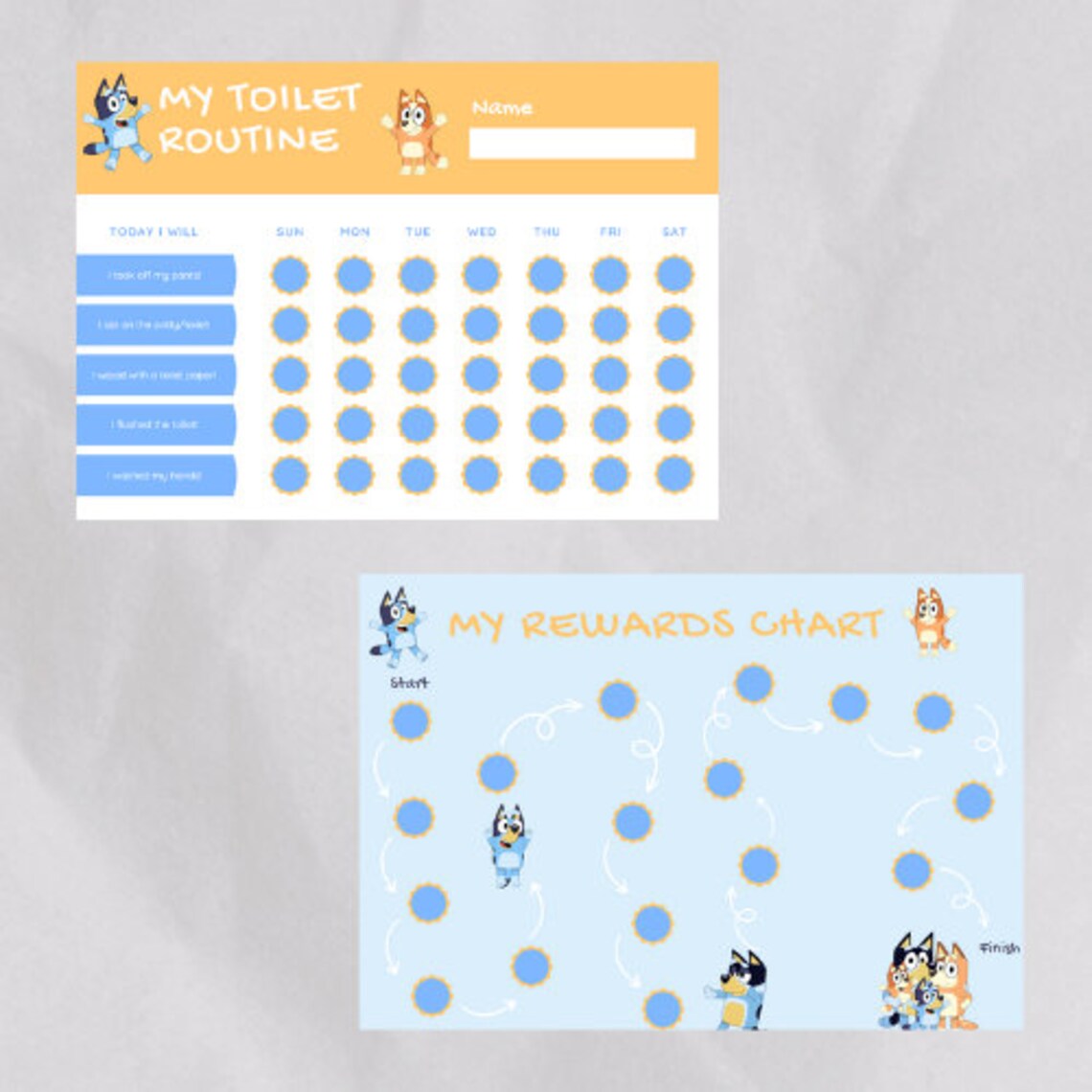 Bluey Potty Toilet Chart Printable Training Prize Sticker - Etsy Australia