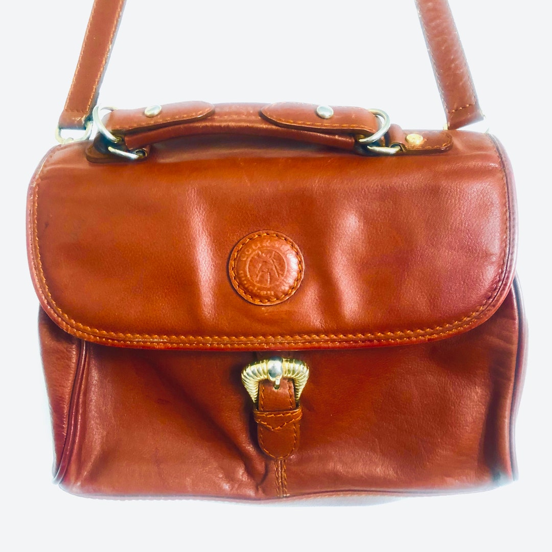 1990s Vintage Brown Leather Cross Body Satchel Vintage Soft Leather ...