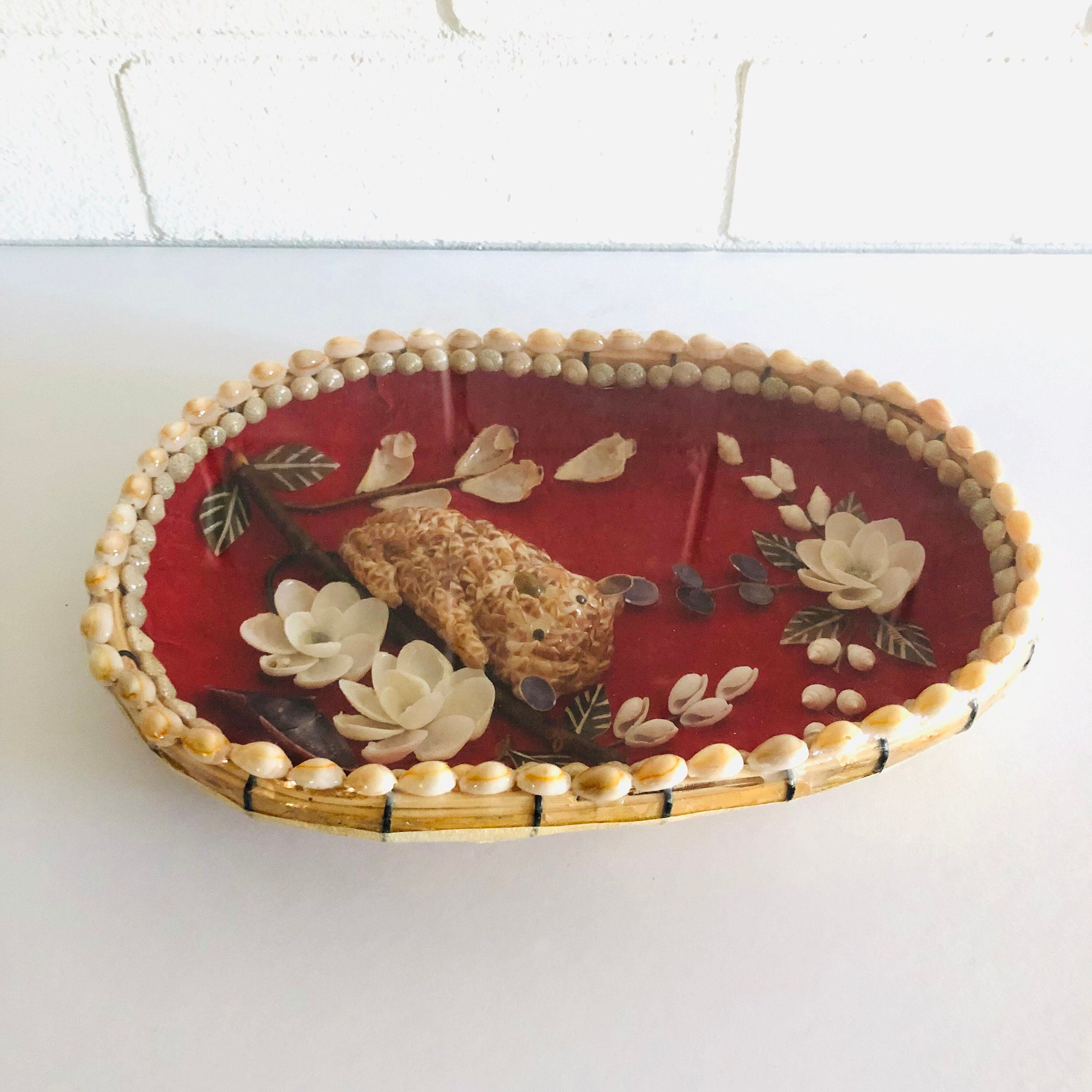 1970s Vintage Shell Floral Wall Art 70s Vintage Sea Shell Home Decor ...