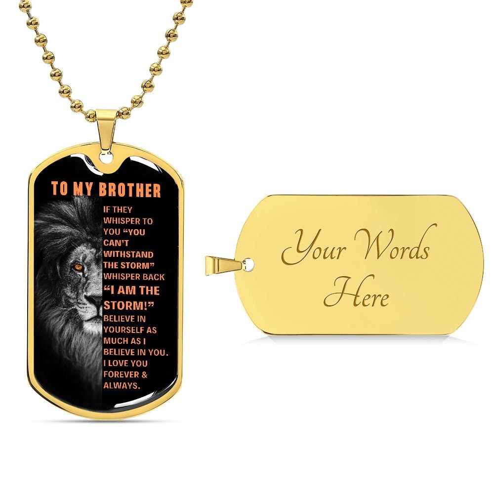 To My Brother Dog Tag Necklace, Brother Birthday Gift From Brother ...