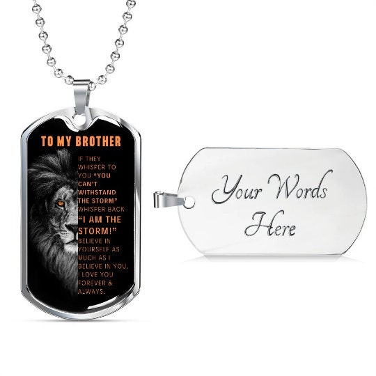 To My Brother Dog Tag Necklace, Brother Birthday Gift From Brother ...