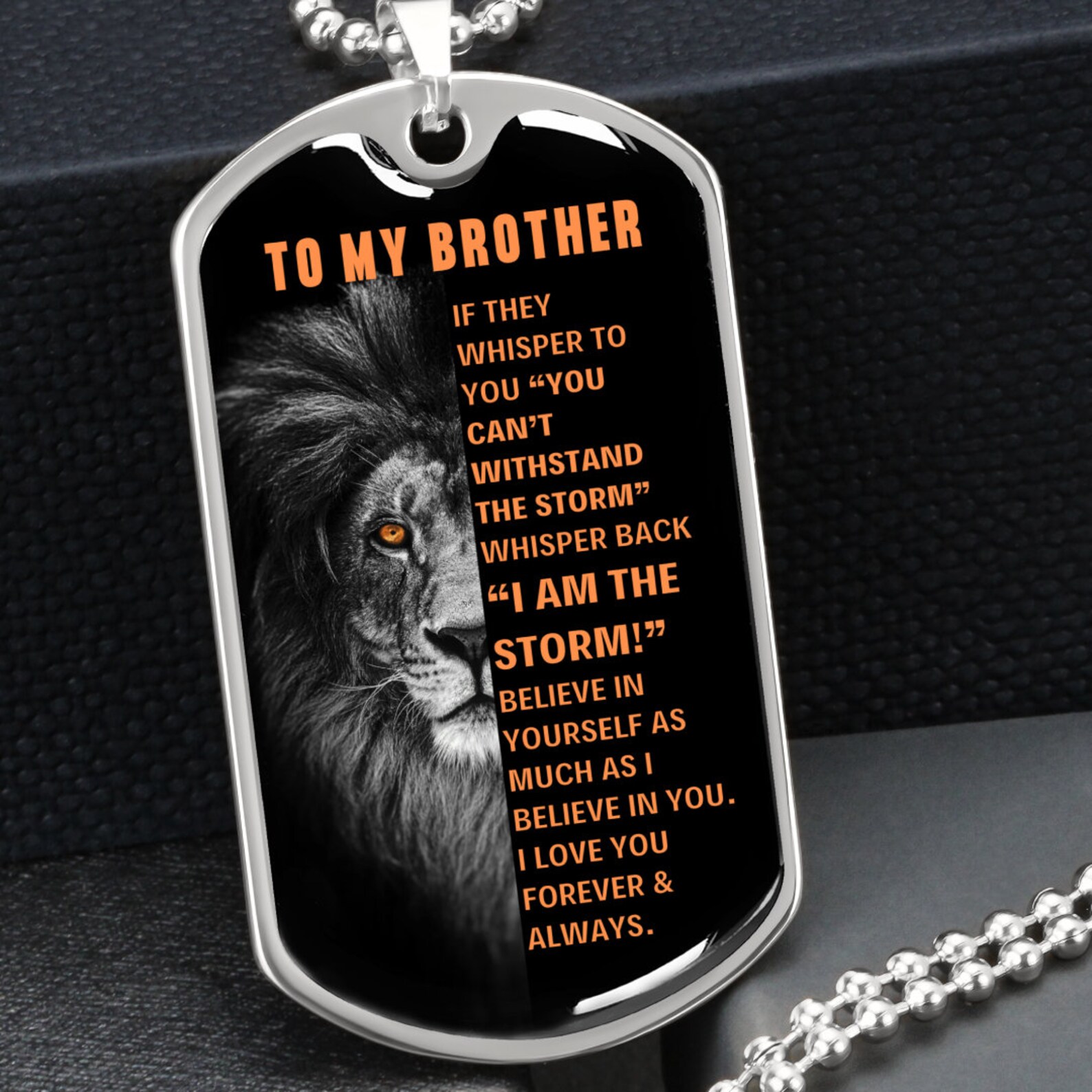 To My Brother Dog Tag Necklace, Brother Birthday Gift From Brother ...