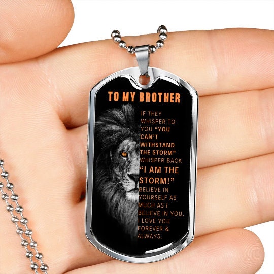To My Brother Dog Tag Necklace, Brother Birthday Gift From Brother ...