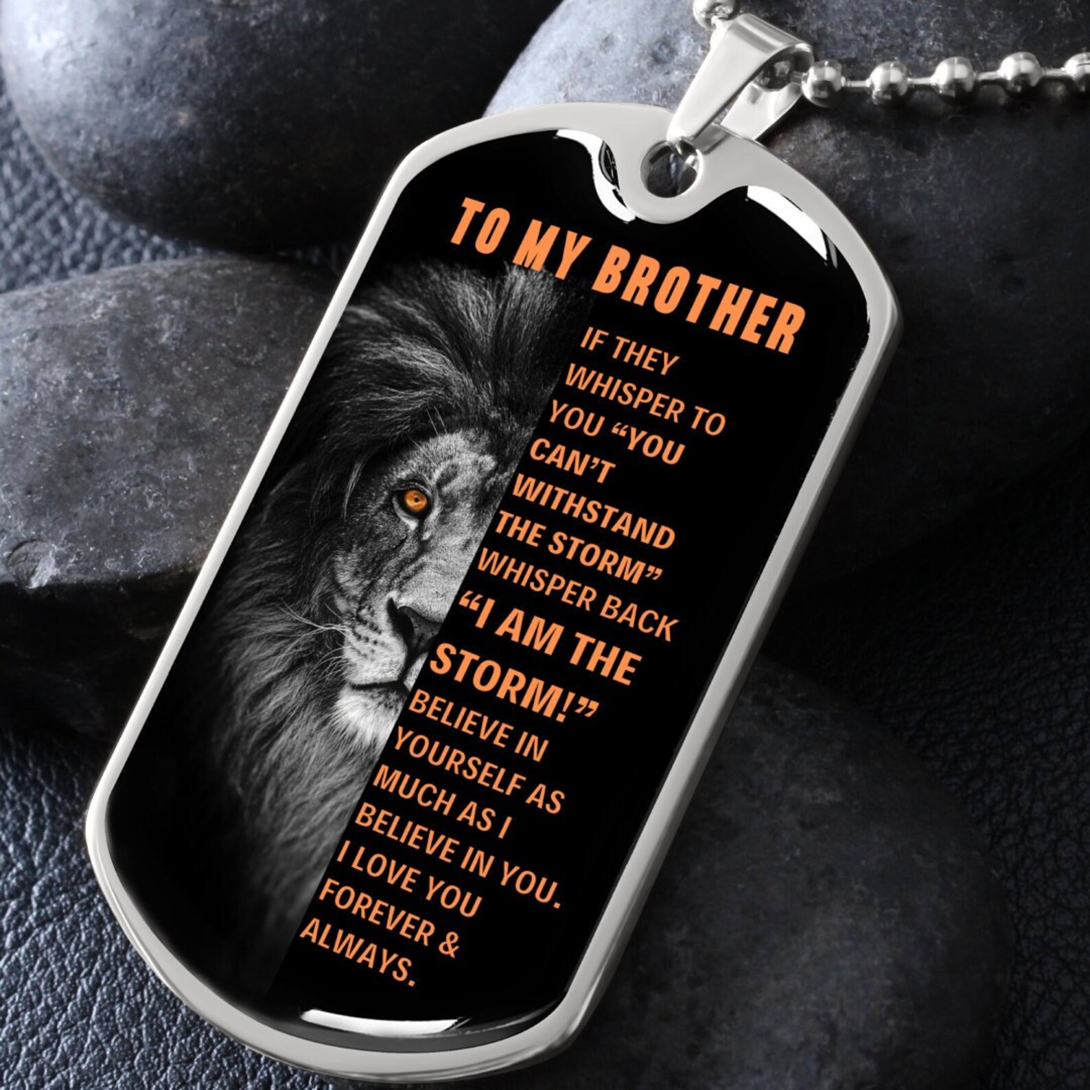 To My Brother Dog Tag Necklace, Brother Birthday Gift From Brother ...