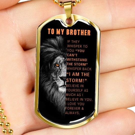 Brother Birthday Gift From Brother Dog Tag Necklace for - Etsy