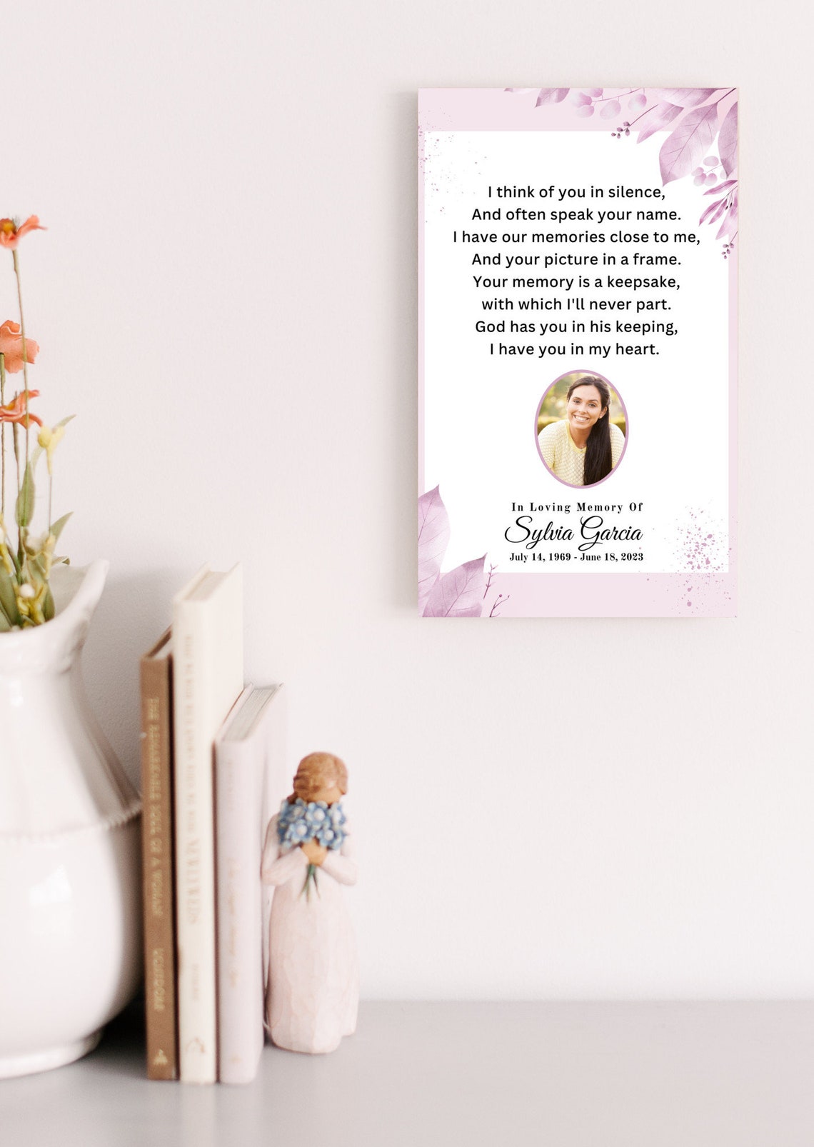 Memorial Plaque With Photo, in Loving Memory Gift, Remembrance Gift ...