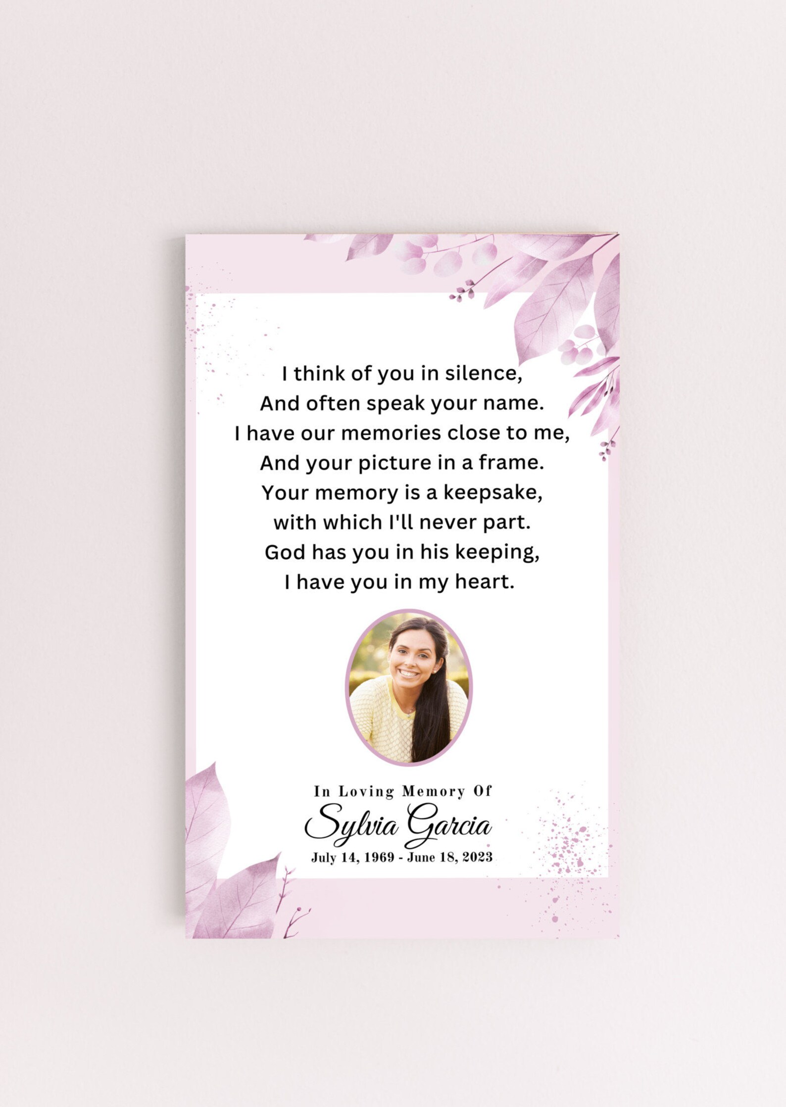 Memorial Plaque With Photo, in Loving Memory Gift, Remembrance Gift ...