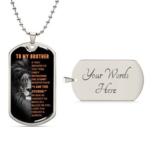 To My Brother Dog Tag Necklace, Brother Birthday Gift From Brother ...