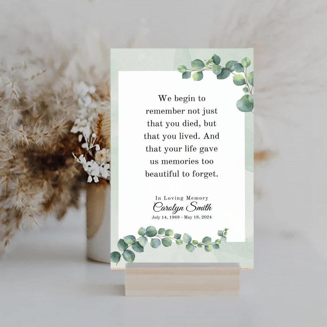 Personalized Memorial Wall Sign, Memorial Plaque, in Loving Memory Gift ...