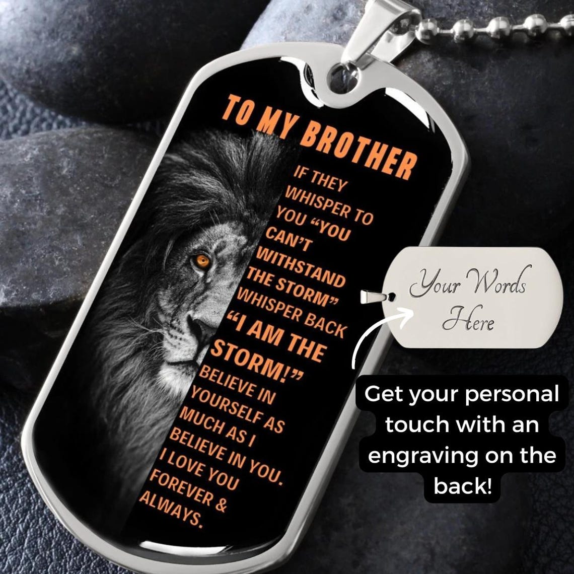 To My Brother Dog Tag Necklace, Brother Birthday Gift From Brother ...