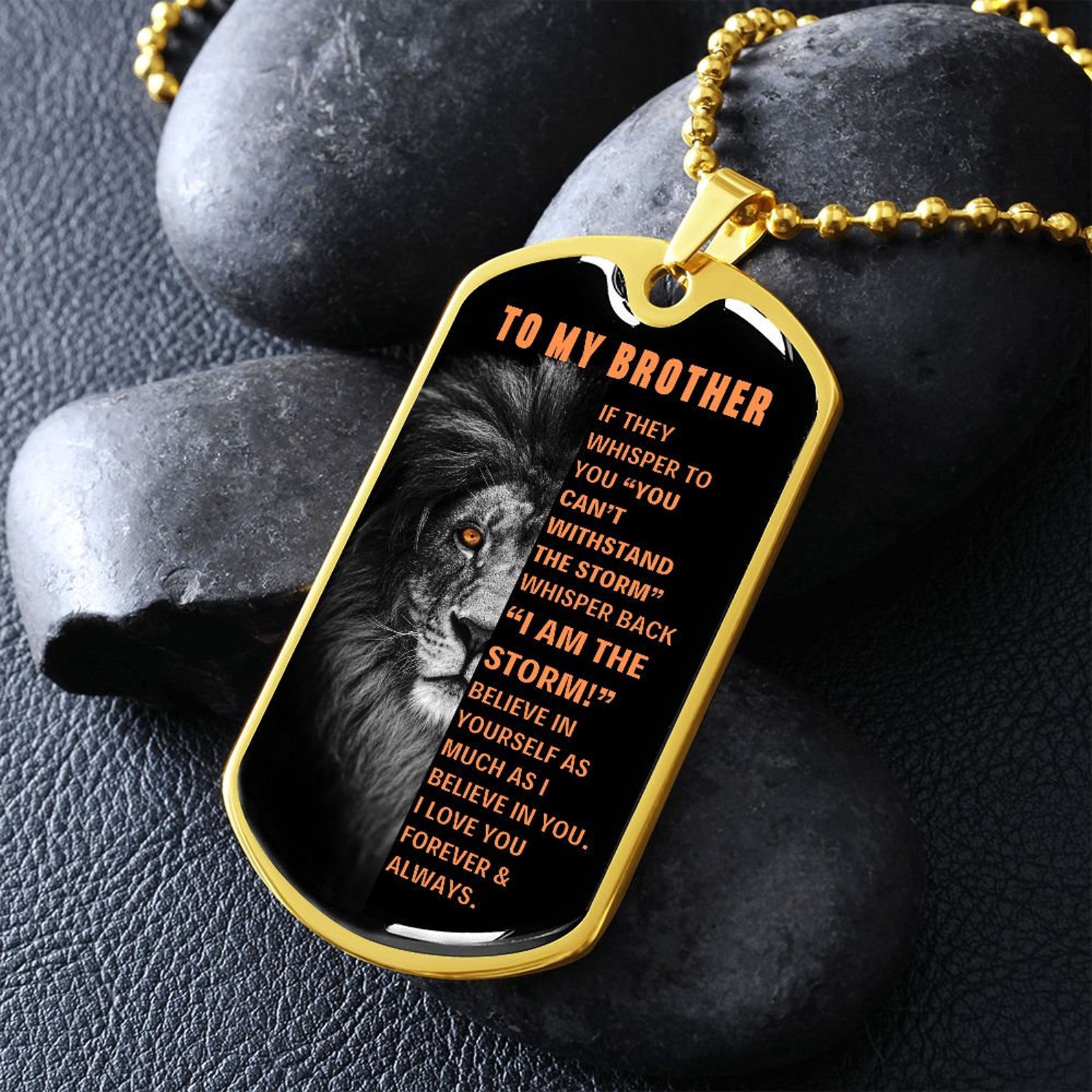To My Brother Dog Tag Necklace, Brother Birthday Gift From Brother ...