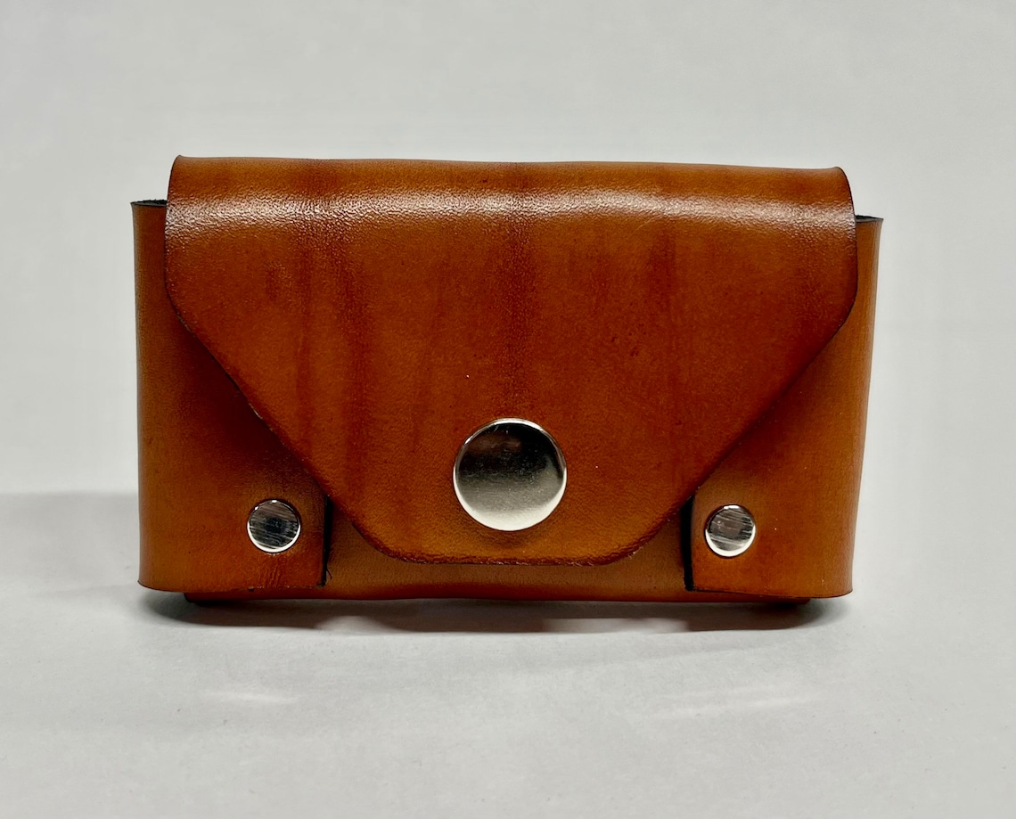 Riveted Leather Card Wallet - Etsy