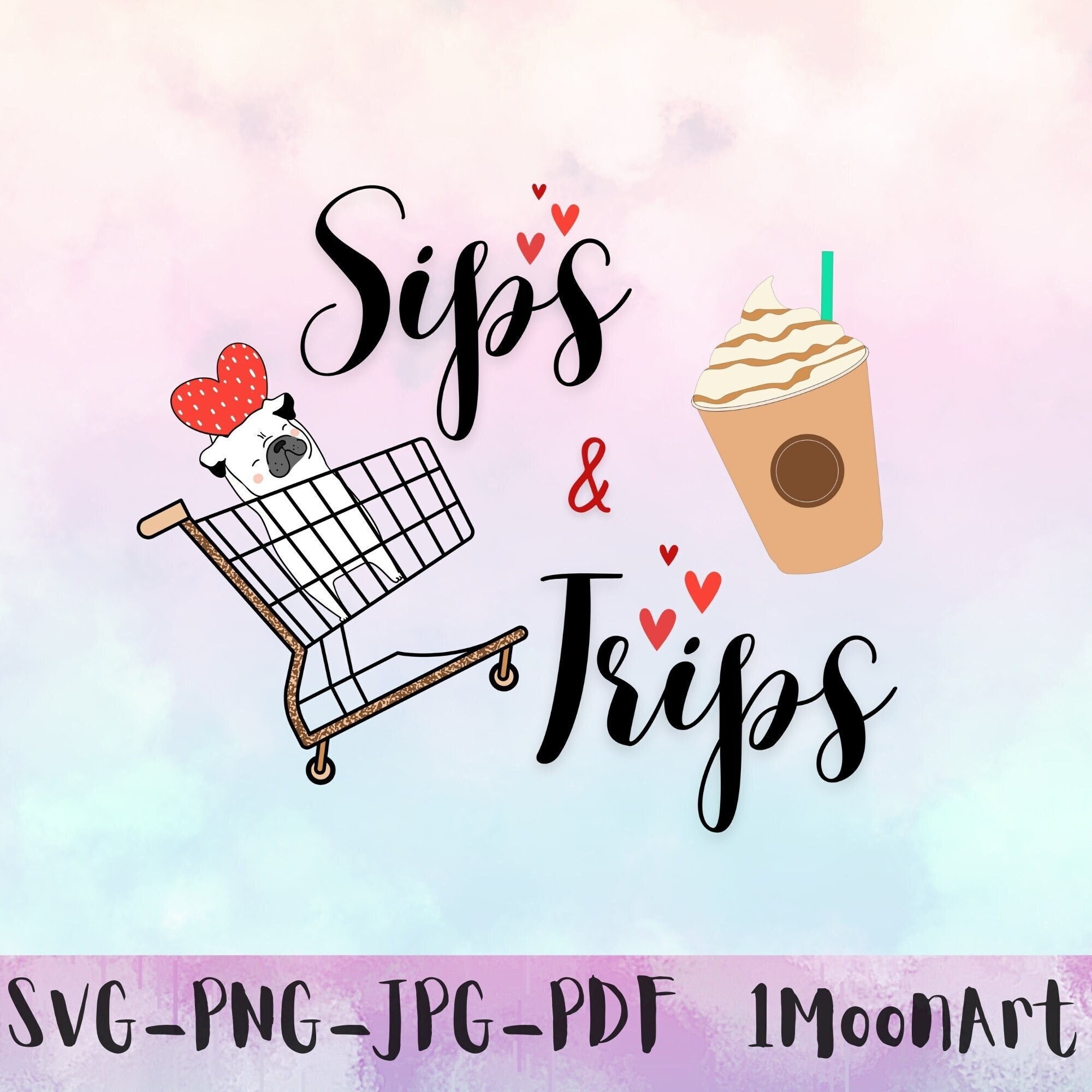 Sips & Trips Svgsips and Trips PNG Frappe Svg Frappe PNG - Etsy Australia