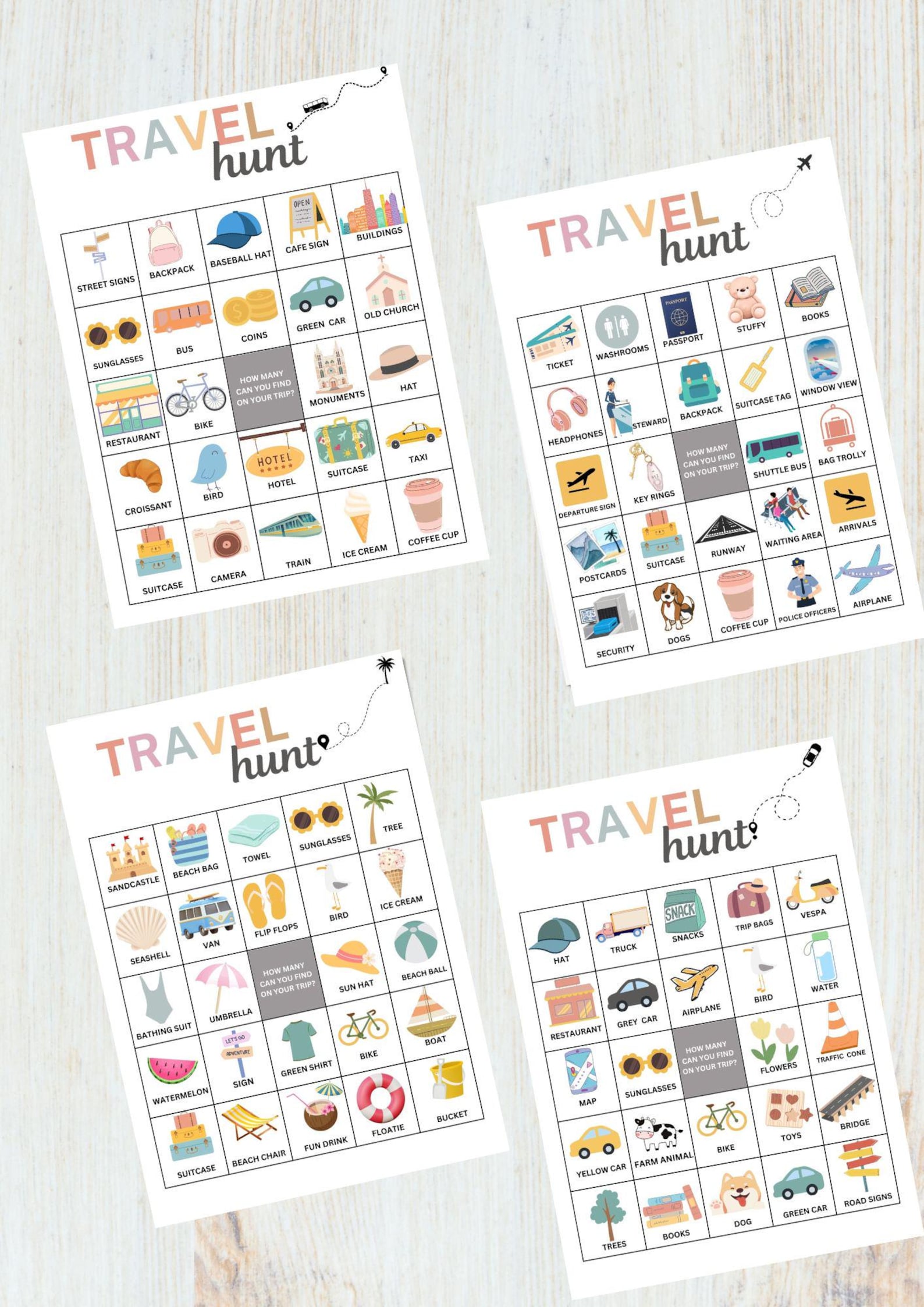 Digital Kids Travel Scavenger Hunt Sheets,travel Activity,travel Sheet ...