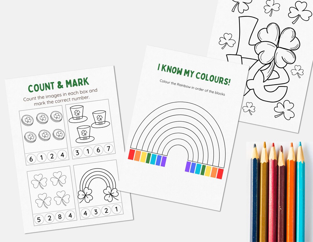 St Patricks Day Activity Sheets, Worksheet Bundle, 20 Preschool ...