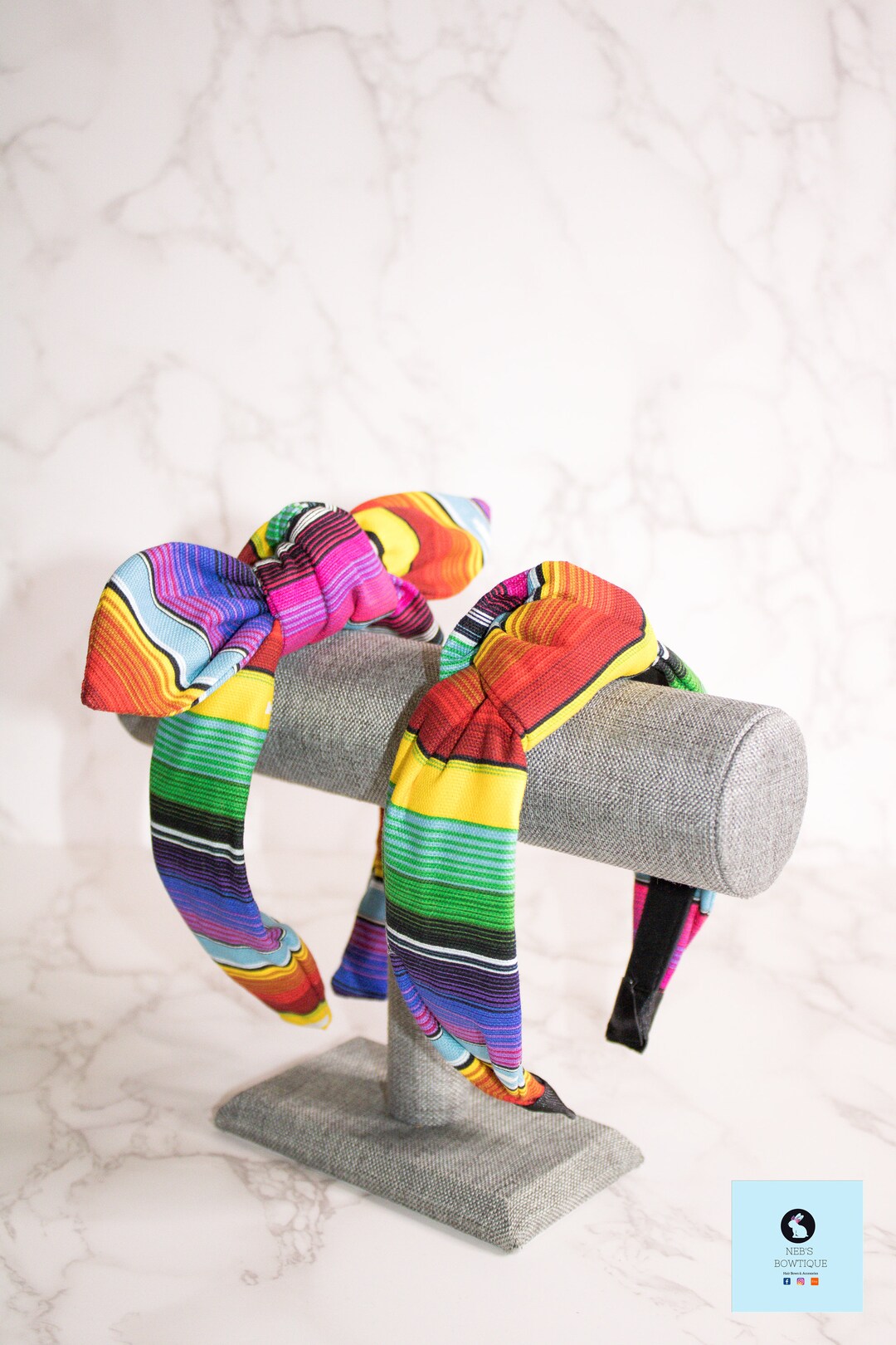 Sarape Print Headband, Sarape Top Knot Headband, Sarape Top Knot Bow ...