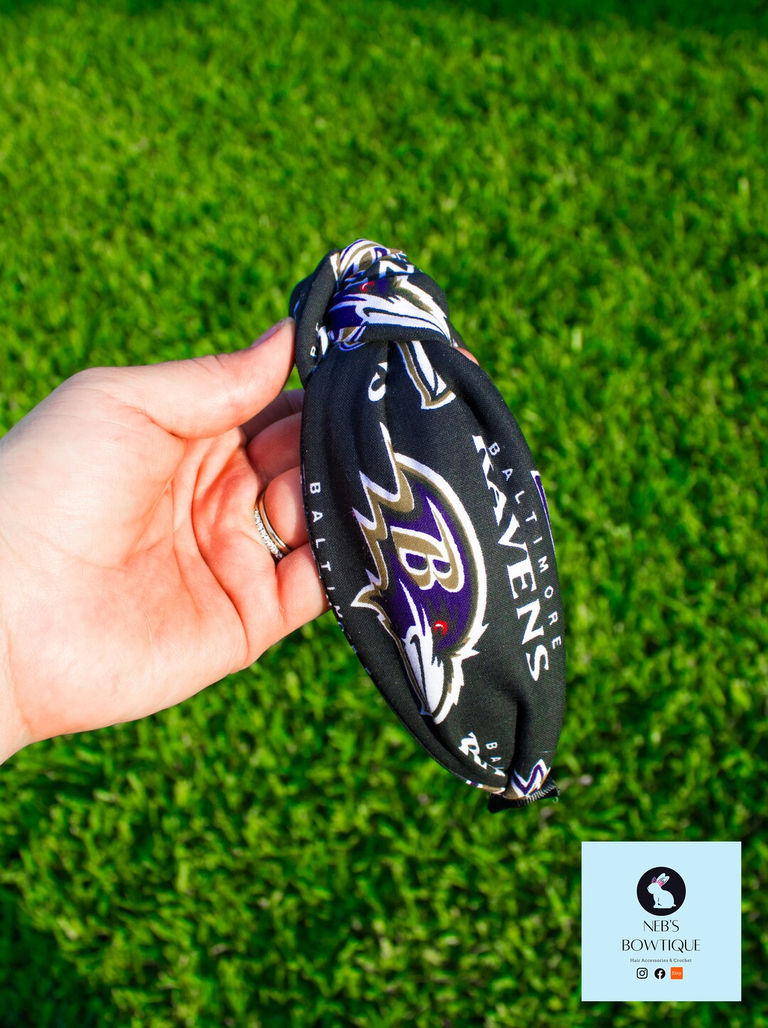 Handmade Baltimore Ravens Top Knot Headband: NFL Football Fan - Etsy