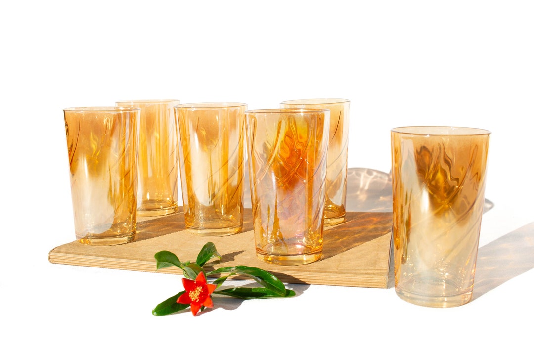 Set of 2 or 6 Vintage Glasses, Drinkware, Tumblers, Jeannette Glass ...