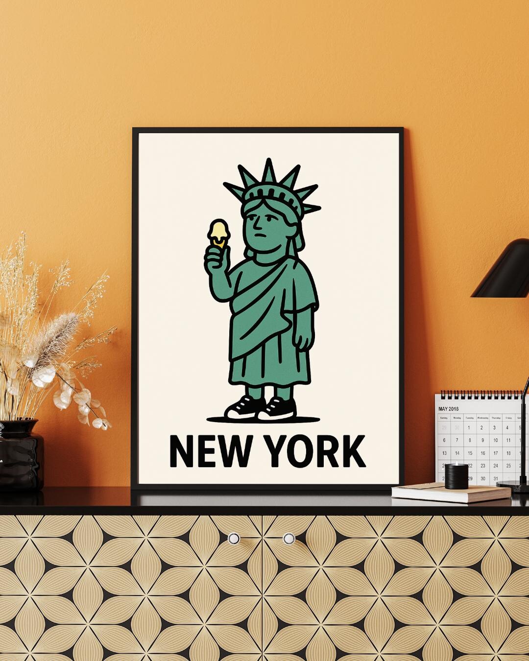 Statue of Chill-berty | Funny NYC Digital Print | Ice Cream Statue of ...