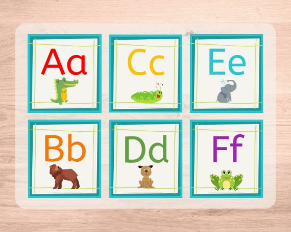 Rainbow Animal Alphabet Posters, Educational Wall Art Printable ...