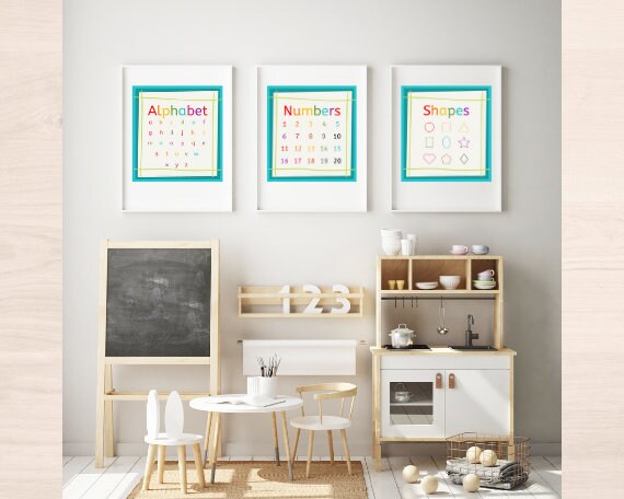 Rainbow Animal Alphabet Posters, Educational Wall Art Printable ...