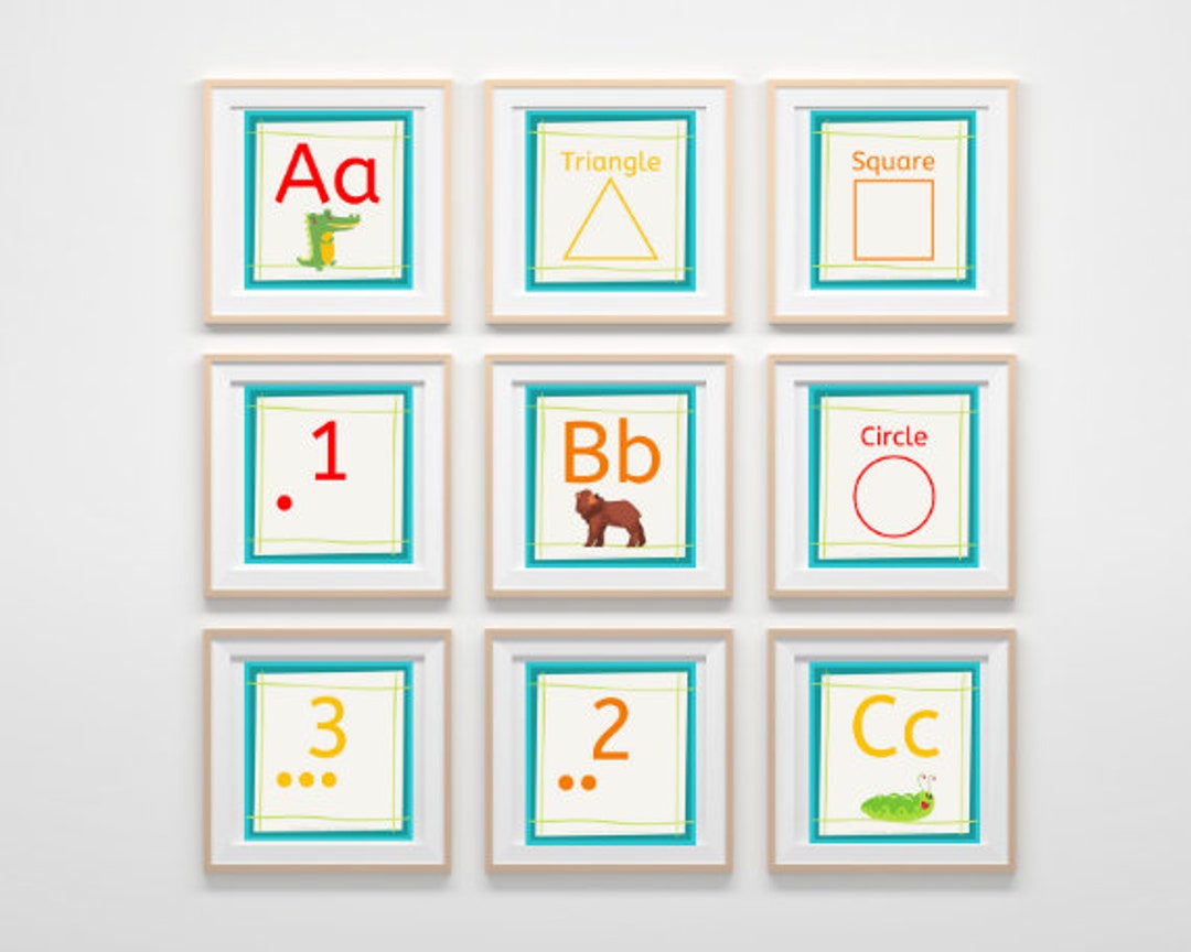 Rainbow Animal Alphabet Posters, Educational Wall Art Printable ...