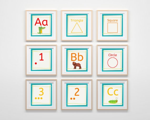 Rainbow Animal Alphabet Posters, Educational Wall Art Printable ...