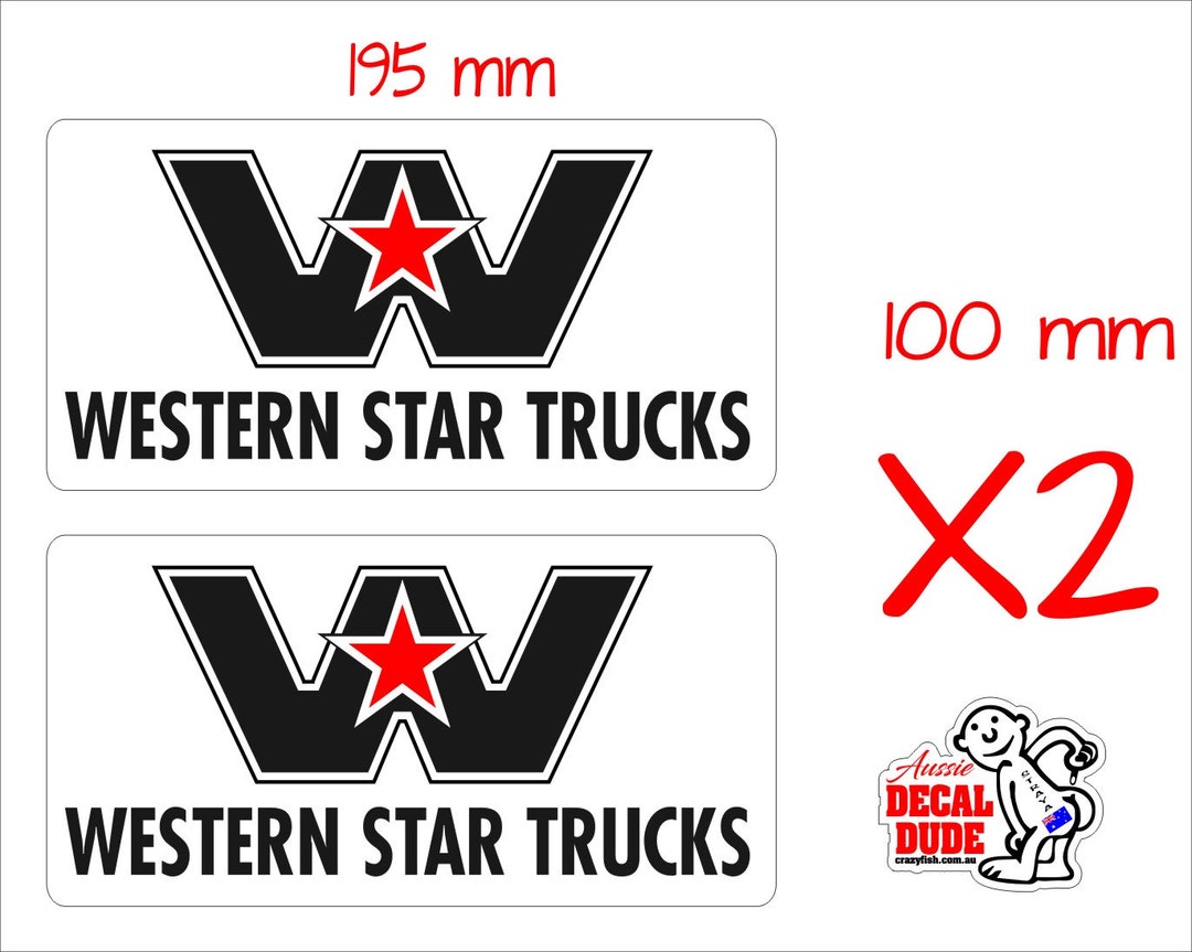 Western Star Stickers TWO 2 190 X 95 Mm Each Matt Black - Etsy