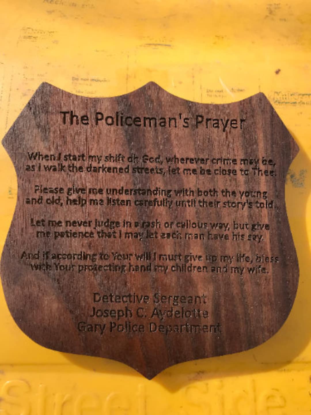 PERSONALIZED Policeman's Prayer Walnut Plaque - Etsy