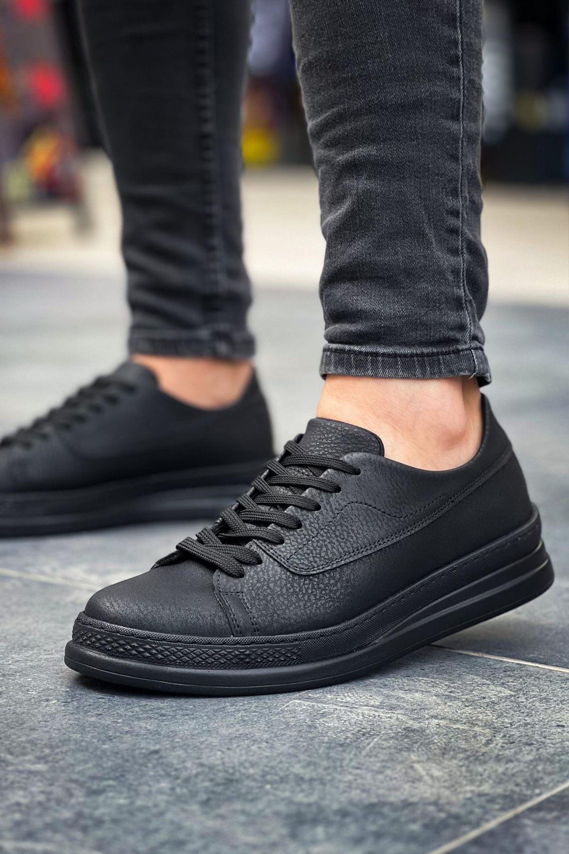 Chekich Black Unisex Sneakers, Eco Leather, Comfortable - Etsy