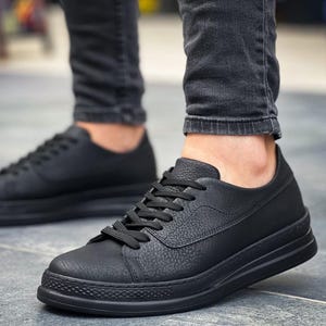 Chekich Black Unisex Sneakers, Eco Leather, Comfortable - Etsy