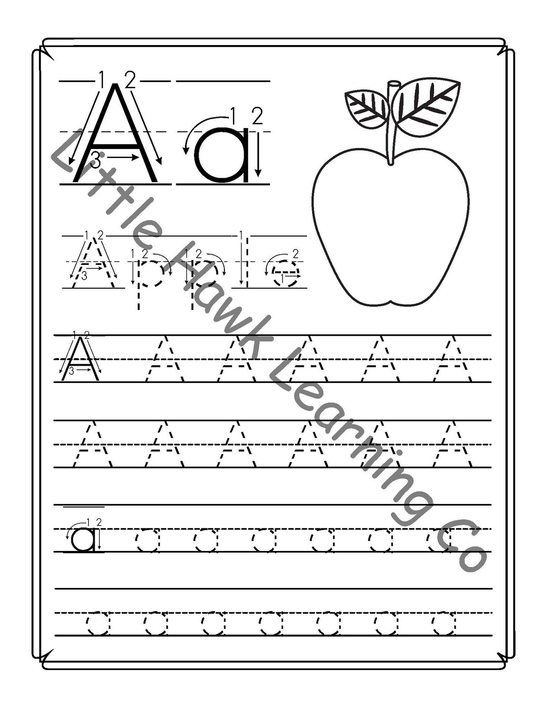 Alphabet Tracing Pages - Etsy