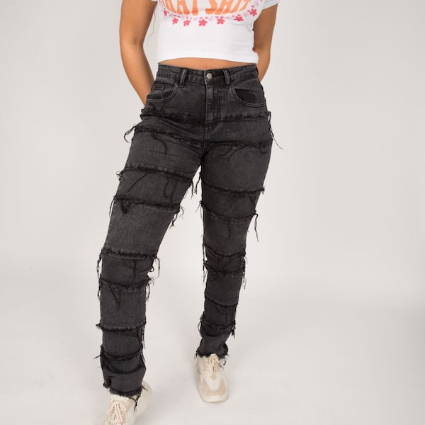 Black Ripped Jeans - Etsy