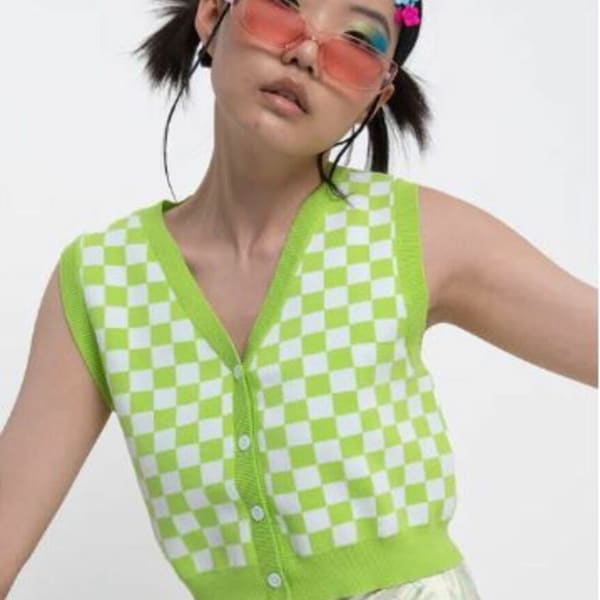 Checkerboard Sweater - Etsy