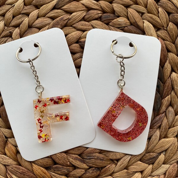 Resin Initial Keychain - Etsy