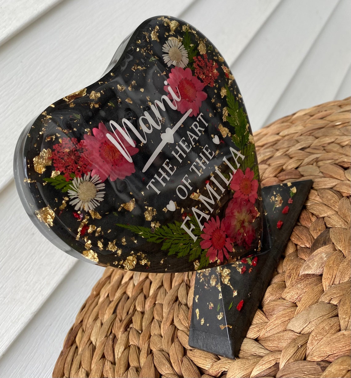 Resin Heart Shaped Photo Frame With Flowers - Etsy