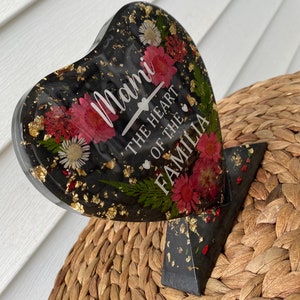 Resin Heart Shaped Photo Frame With Flowers - Etsy