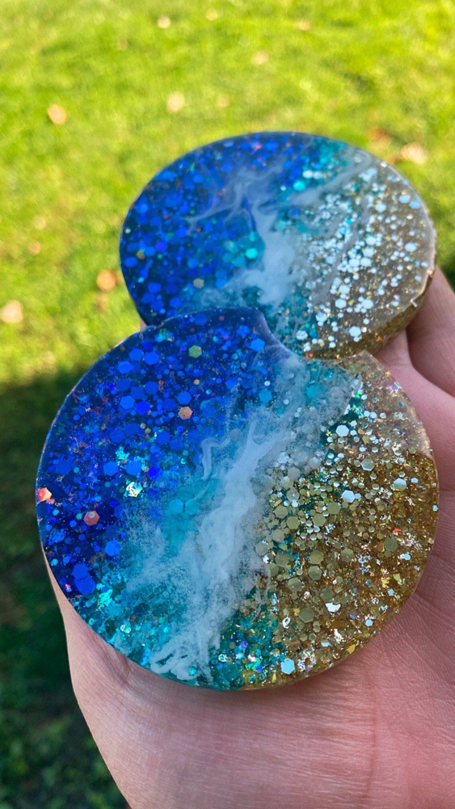 Handmade Beach Themed Resin Car Coaster Set of 2 - Etsy