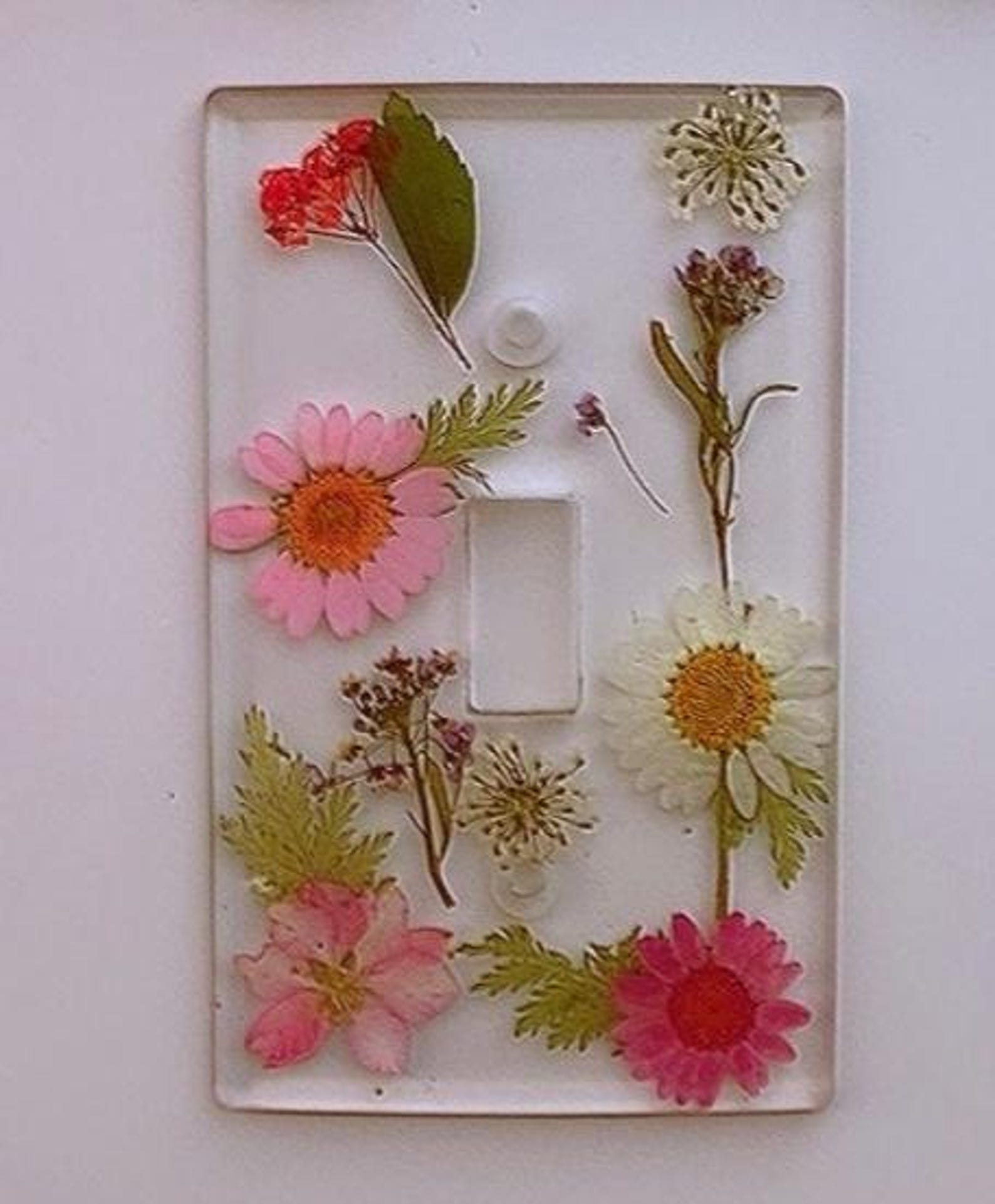 Home Decor, Handmade Wall Plates, Floral Switch Plate Cover, Handmade ...