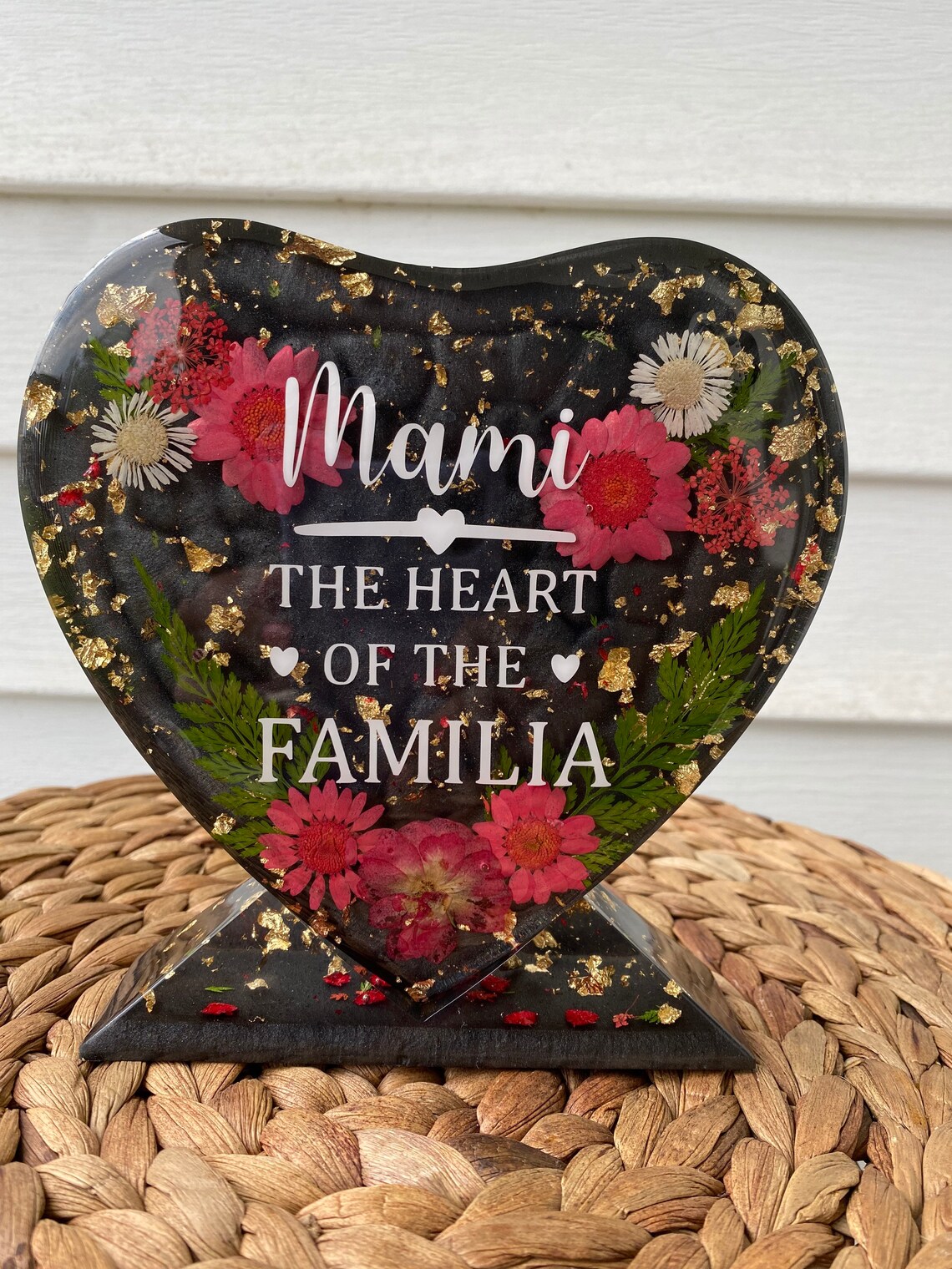 Resin Heart Shaped Photo Frame With Flowers - Etsy