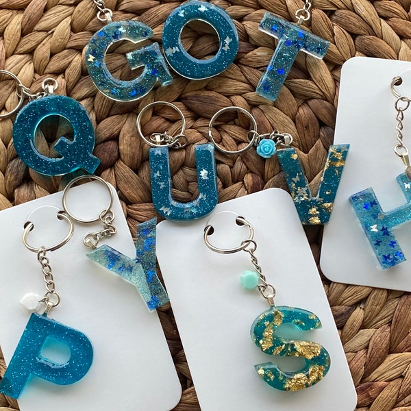 Initial Keychain - Etsy