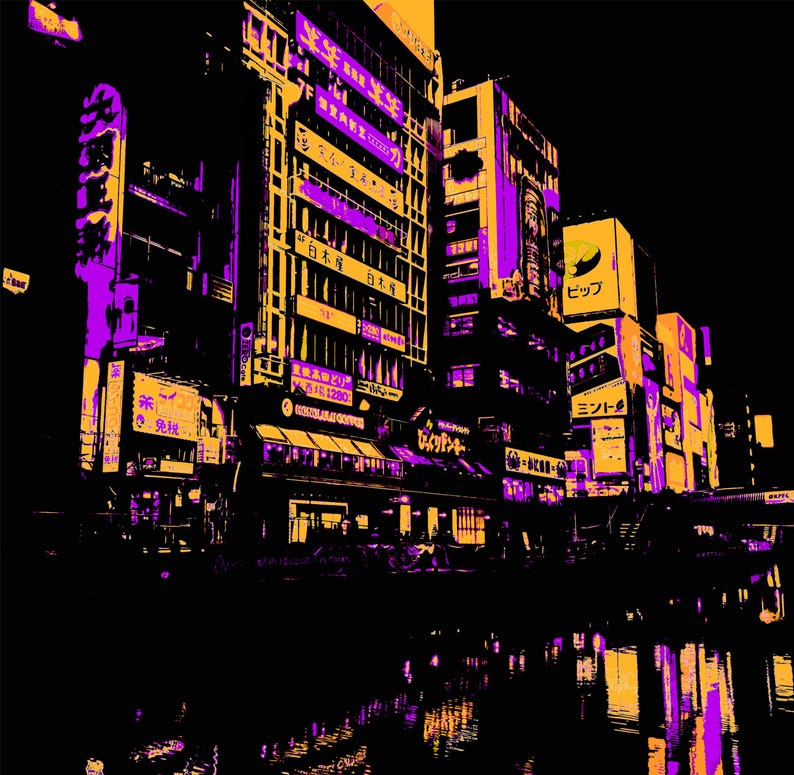 Osaka Lumina – Cyberpunk Digital Download Art Print of Osaka - Etsy