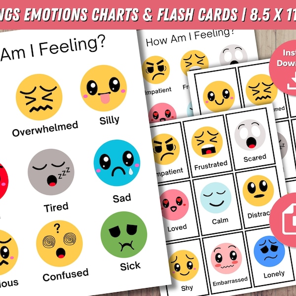 Adult Feelings Flash Card - Etsy