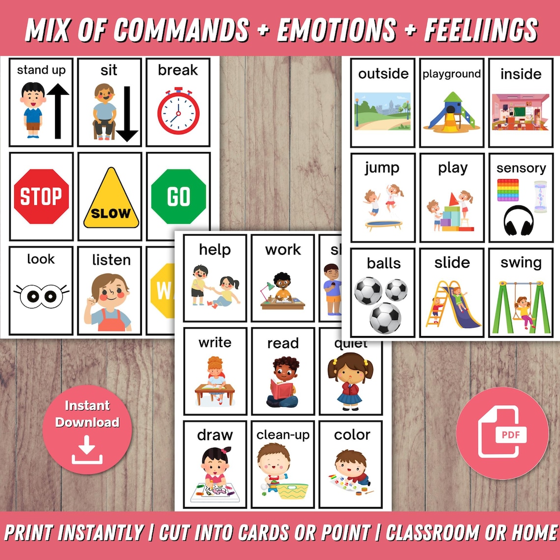 Printable Emotions Pecs Communication Cards, Autism Communication ...