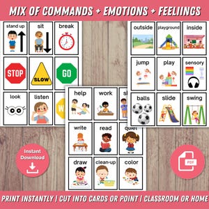 Printable Emotions Pecs Communication Cards, Autism Communication ...