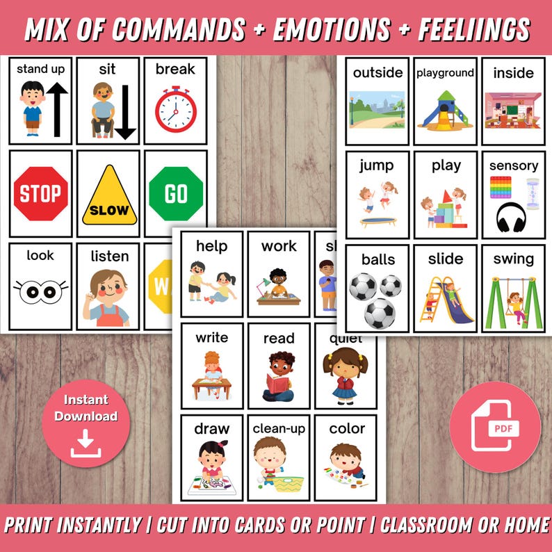 Printable Emotions Pecs Communication Cards, Autism Communication ...