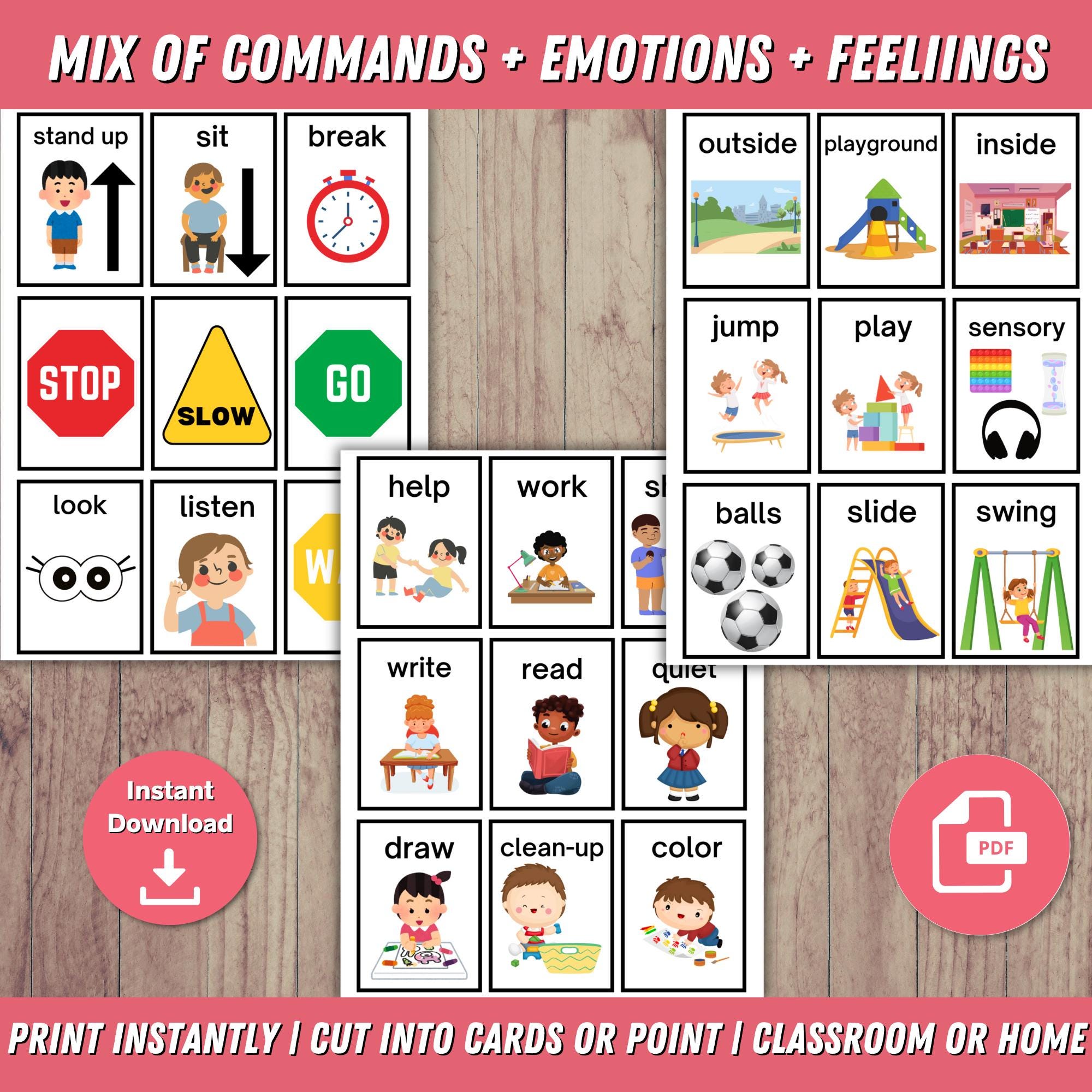 Printable Emotions Pecs Communication Cards, Autism Communication ...