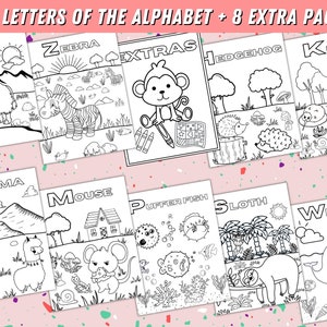 Printable Kids Coloring Pages, ABC Coloring, Animal Alphabet, Coloring ...